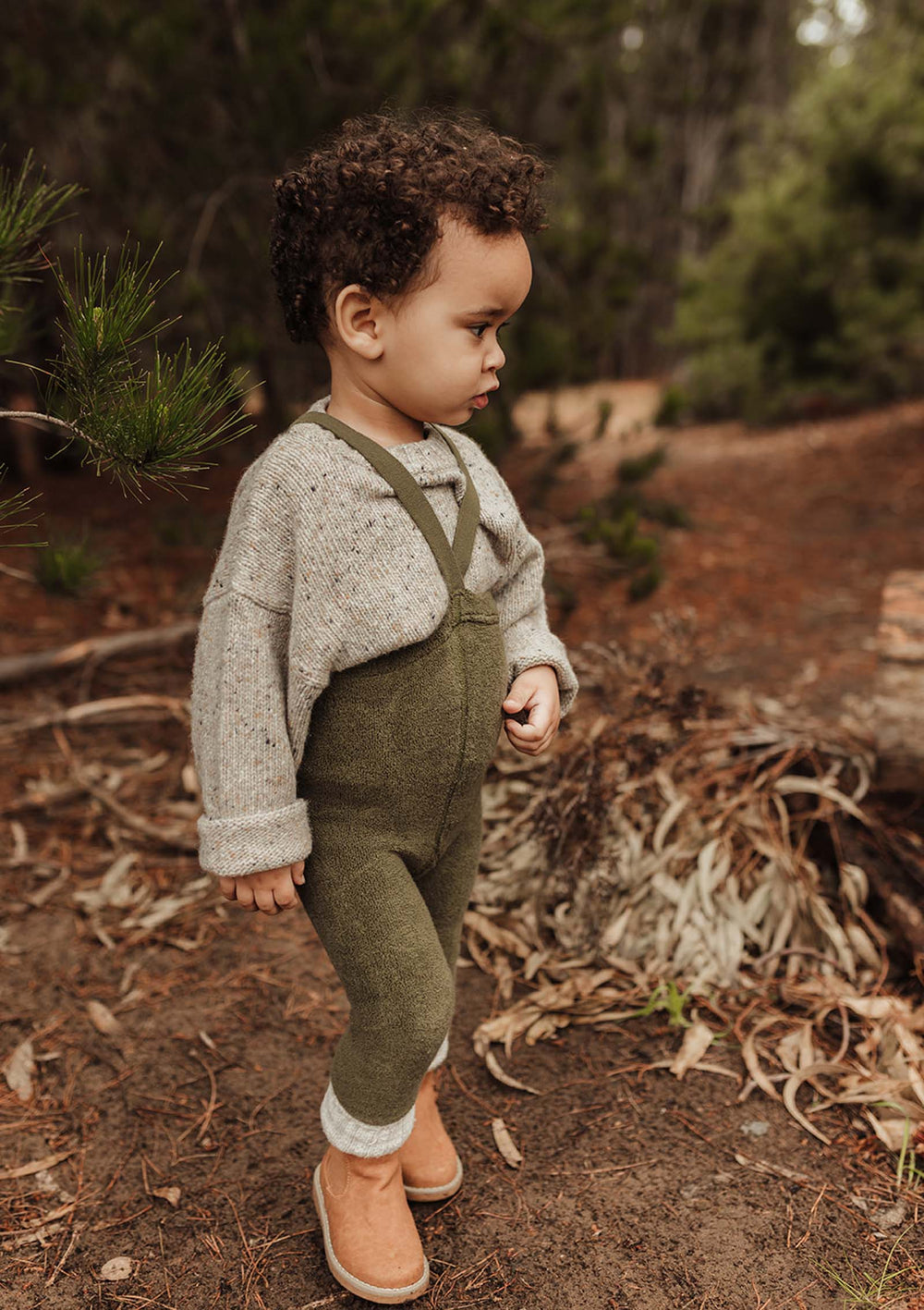 Silly Silas Teddy-Strumpfhose mit Trägern ohne Fuß olive | KIND DER STADT